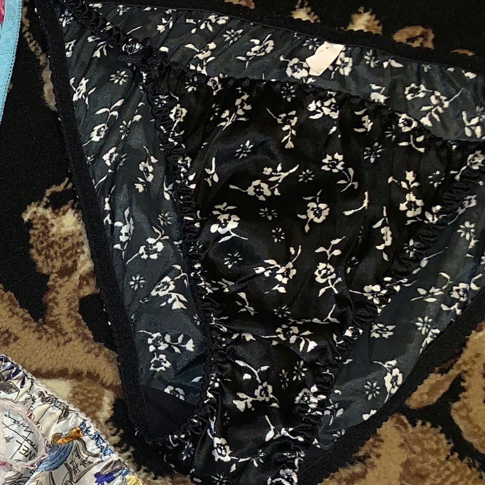 Xl Satin String Bikini Panty Vtg - Gem